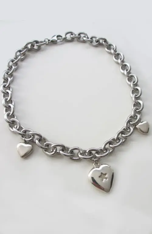 RIMOR JEWELRY Star And Heart Charm Choker Necklace