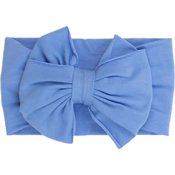 RUFFLEBUTTS Big Bow Headband - Periwinkle Blue