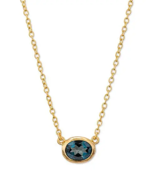 ELOISE JEWELRY Ellipse Gemstone Necklace - Blue Topaz