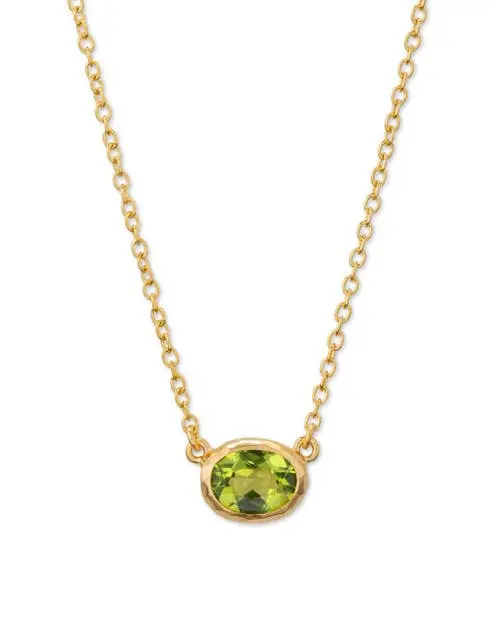 ELOISE JEWELRY Ellipse Necklace With Peridot And Topaz Gemstones - Green Peridot