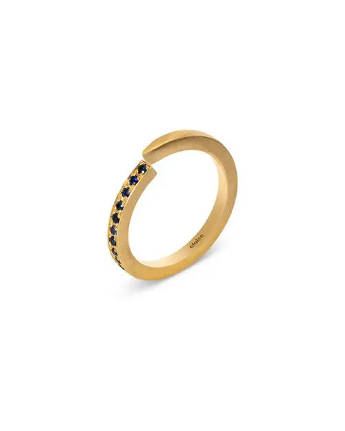 ELOISE JEWELRY Crescent Moon Ring With Sapphires - Sapphire