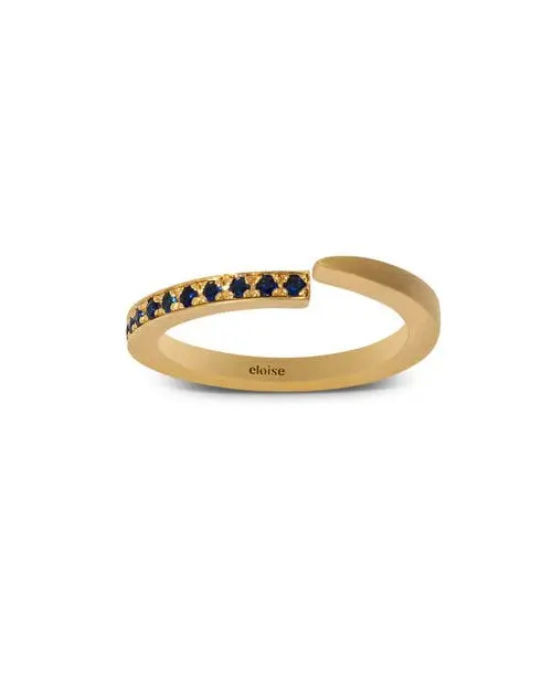 ELOISE JEWELRY Crescent Moon Ring With Sapphires - Sapphire