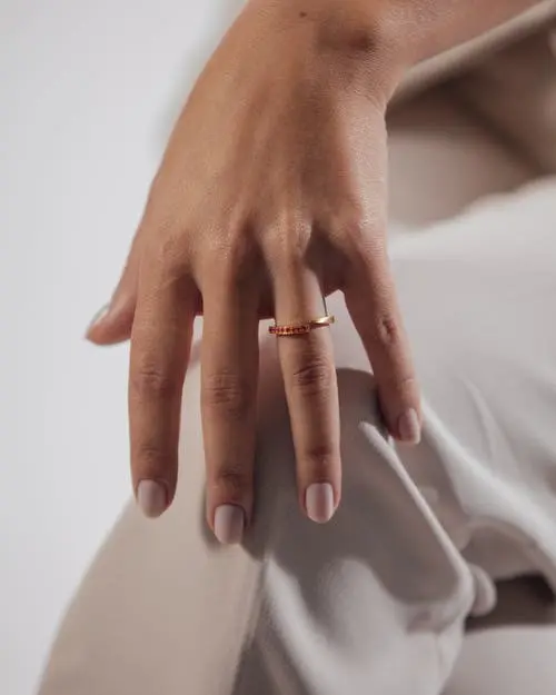 ELOISE JEWELRY Crescent Moon Ring With Rubies