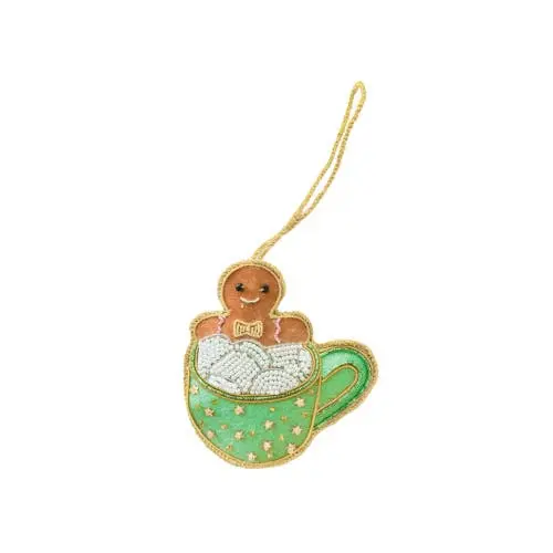DAYDREAM SOCIETY Beaded Gingerbread Mug Christmas Ornament - Assorted Pre-pack