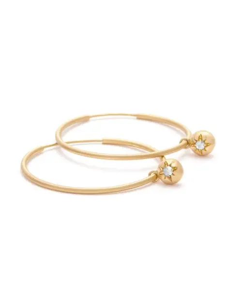 ELOISE JEWELRY Moon Hoop Earrings With Natural Gemstones