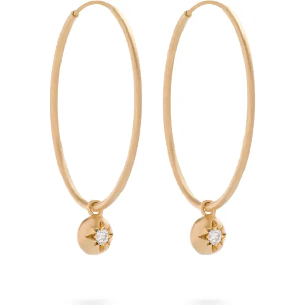 ELOISE JEWELRY Moon Hoop Earrings With Natural Gemstones - Diamond