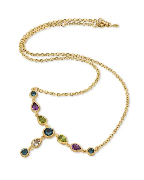 ELOISE JEWELRY Multicolor Gemstone Drop Necklace