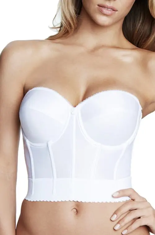 DOMINIQUE INTIMATES Noemi Backless Strapless Longline Bustier Bridal Bra - White