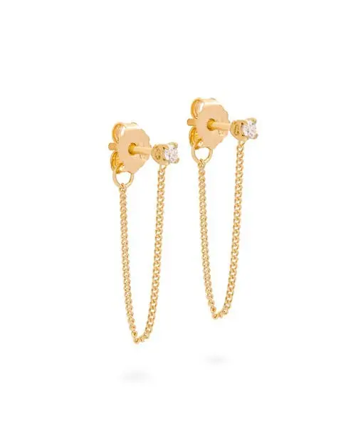 ELOISE JEWELRY Connection Chain Stud Earrings - Diamond