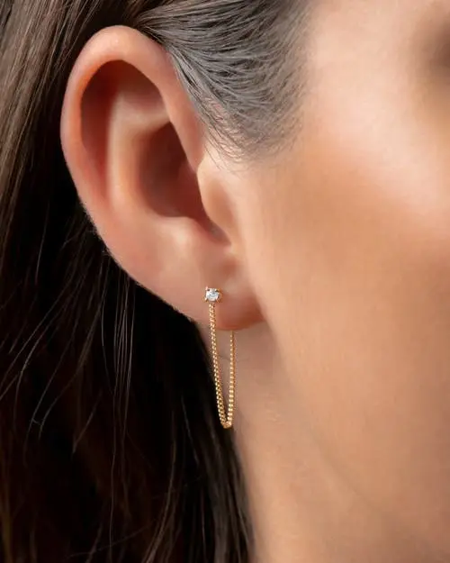 ELOISE JEWELRY Connection Chain Stud Earrings - Diamond