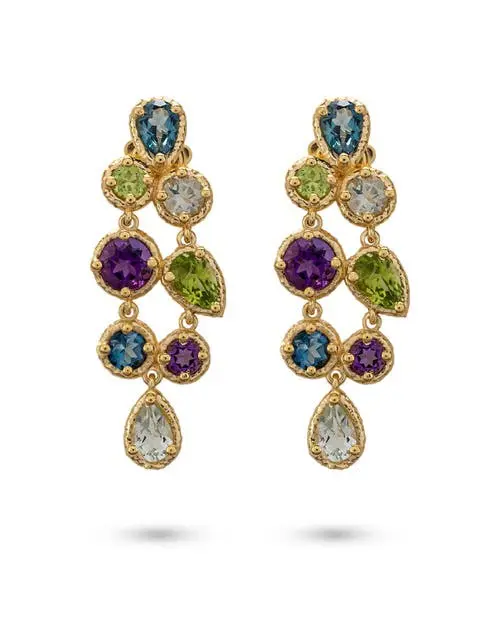 ELOISE JEWELRY Odyssey Multi-stone Dangle Earrings - Gold Plated