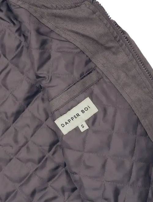 DAPPER BOI Microfiber Suede Bomber Jacket