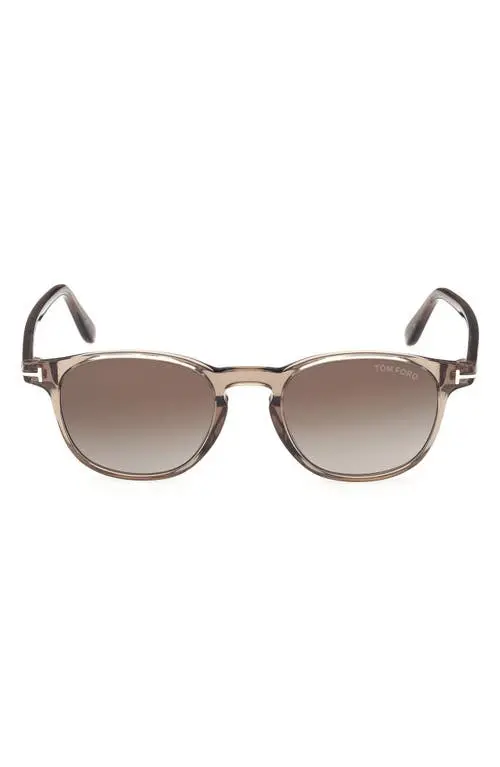 TOM FORD Holt 50mm Gradient Round Sunglasses - Beige/smoke/green Lens