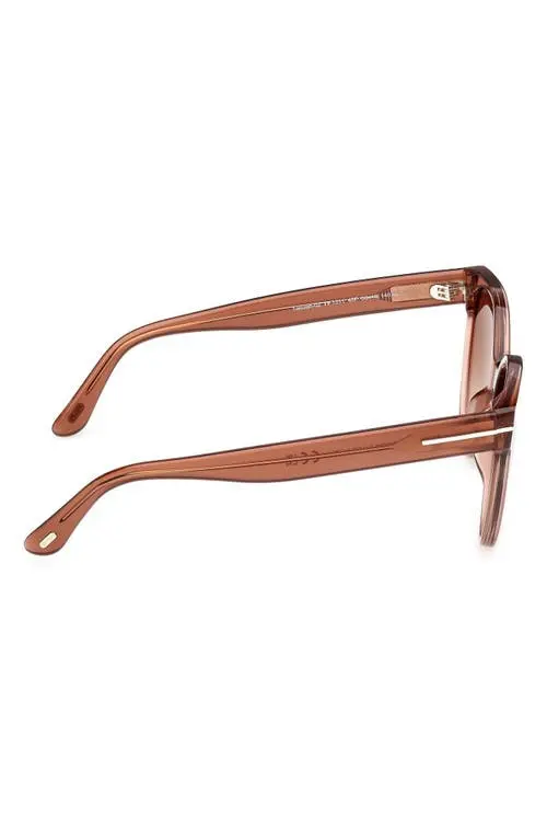 TOM FORD Tallulah 56mm Gradient Round Sunglasses - Terracotta/brown Lens