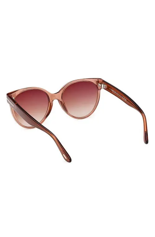TOM FORD Tallulah 56mm Gradient Round Sunglasses - Terracotta/brown Lens