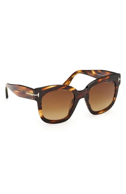 TOM FORD Beatrix 52mm Gradient Geometric Sunglasses - Coloured Havana/brown