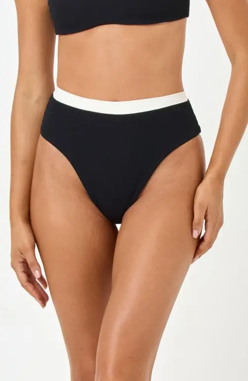 L*Space Misha High-waist Bikini Bottoms - Black/cream
