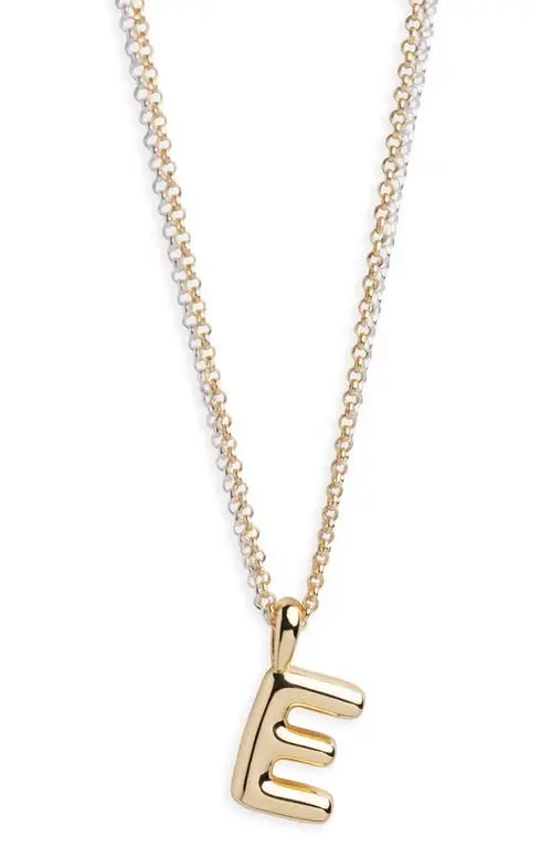 Argento Vivo Puffy A Initial Pendant Necklace - Two Tone