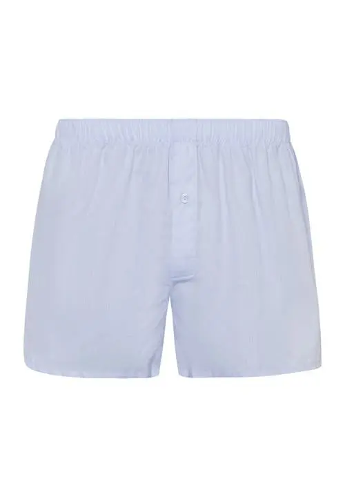 Hanro Fancy Woven Cotton Boxer - Light Blue