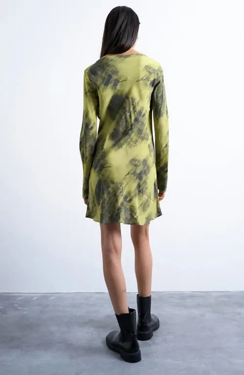 Topshop Abstract Print Bateau Neck Minidress
