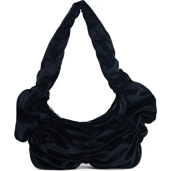 Topshop Ruched Velvet Shoulder Bag