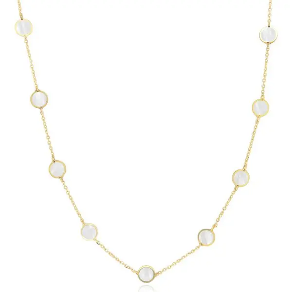 THE LOVERY FINE JEWELRY 14k Yellow Gold Bubble Chain Necklace - Mother Of Pearl