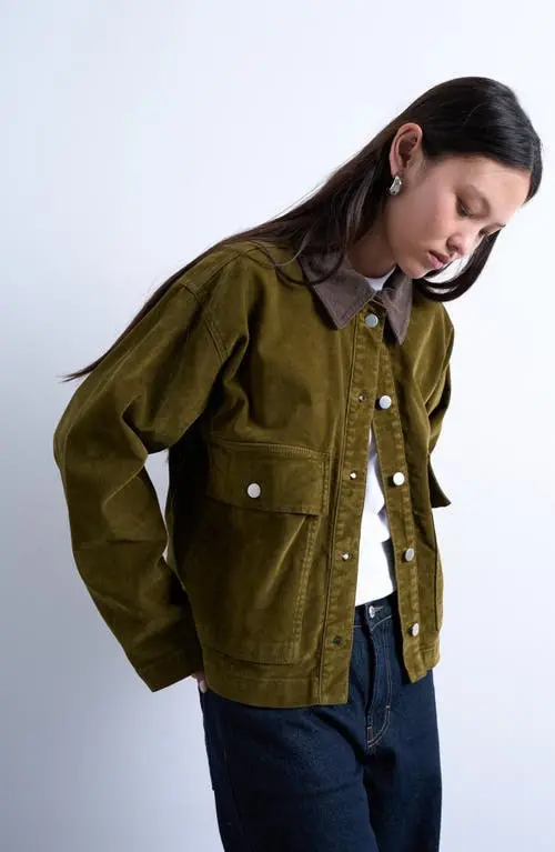 Topshop Corduroy Collar Jacket