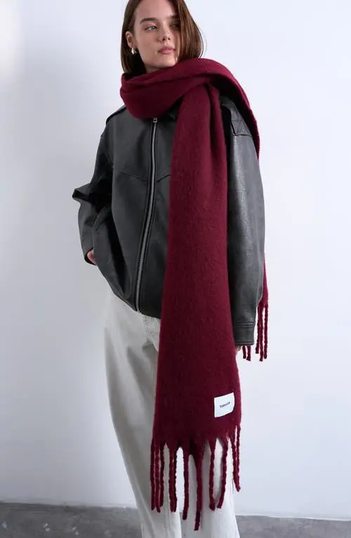 Topshop Sydney Blanket Scarf - Burgundy