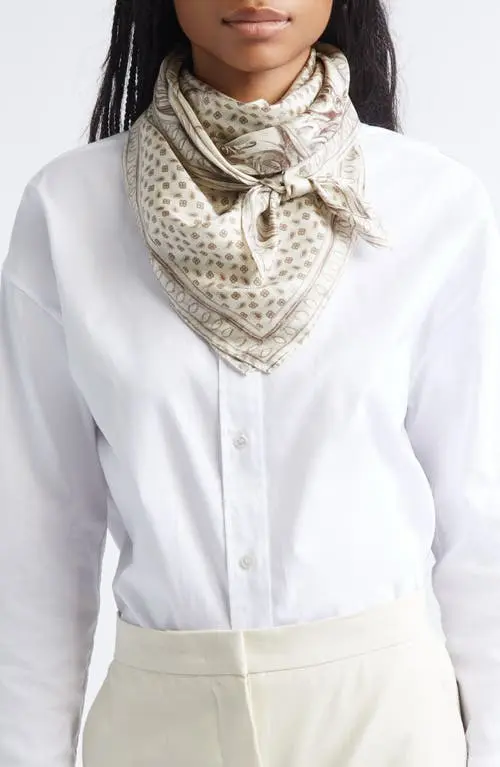 Max Mara Paisley Silk Twill Square Scarf