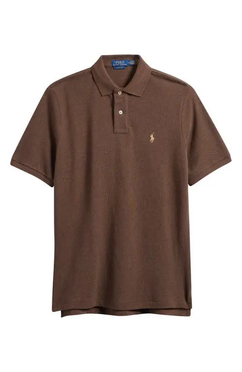 Polo Ralph Lauren The Iconic Cotton Mesh Polo - Nutmeg Brown Heather