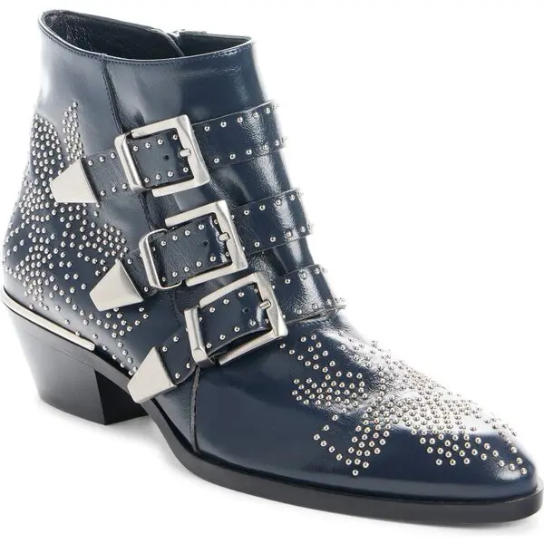 Chloé Susan Studded Bootie - Deep Navy