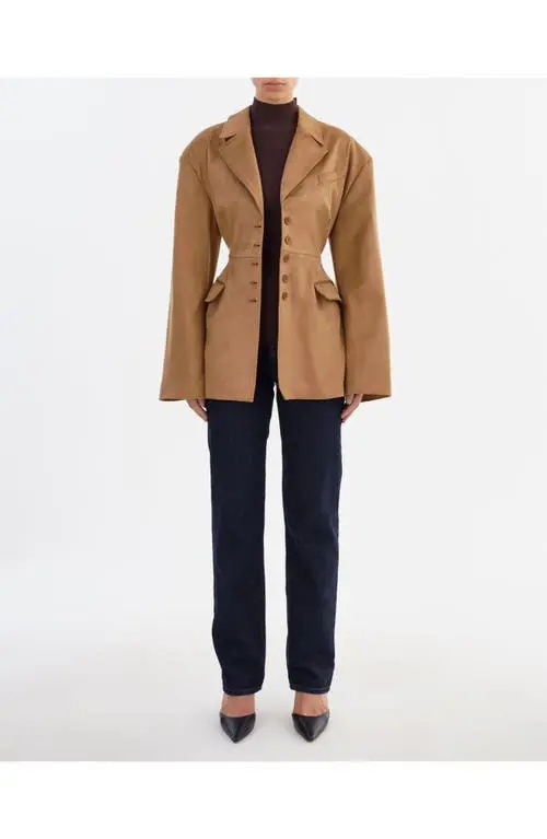 LAMARQUE Molly Faux Suede Oversized Blazer