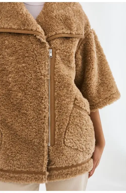 LAMARQUE Ohanna Faux Fur Coat - Caramel