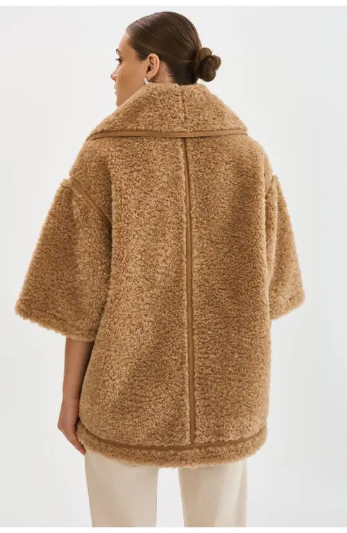 LAMARQUE Ohanna Faux Fur Coat - Caramel