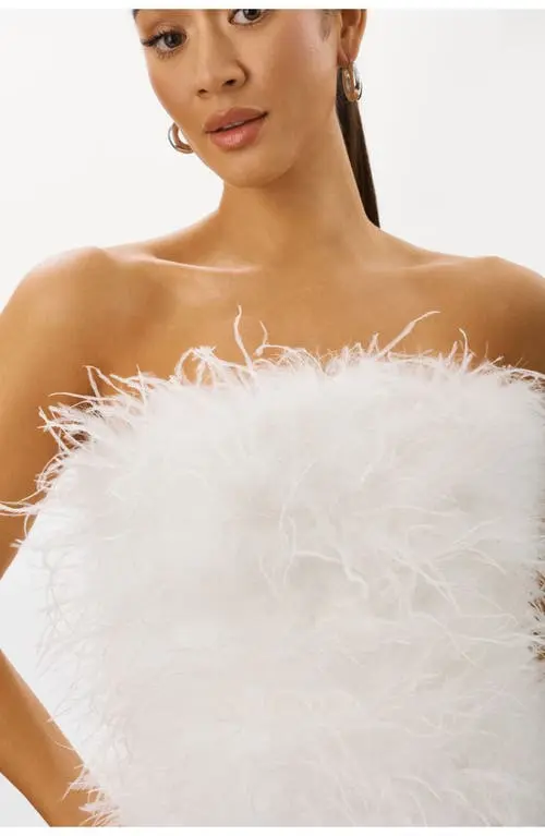 LAMARQUE Triana Feather Dress - White