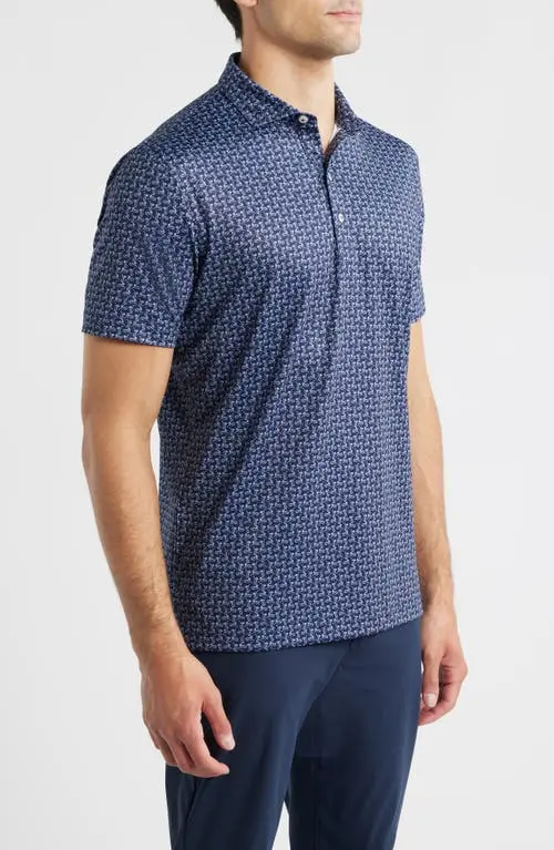 Johnnie-o Minty Cocktail Print Performance Jersey Polo - Navy
