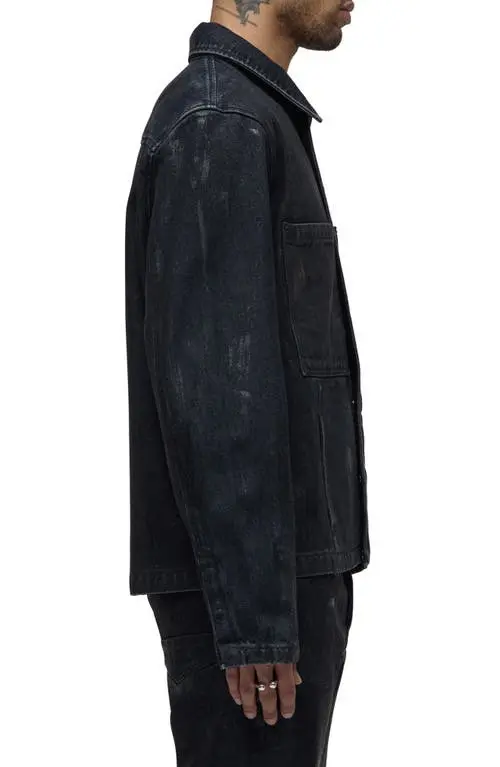 Hudson Jeans Distressed Denim Snap-up Worker Jacket - Jackson