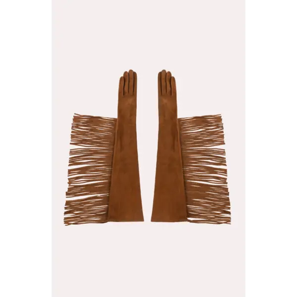 SEYMOURE Runway Fringe Opera Gloves - Bronze