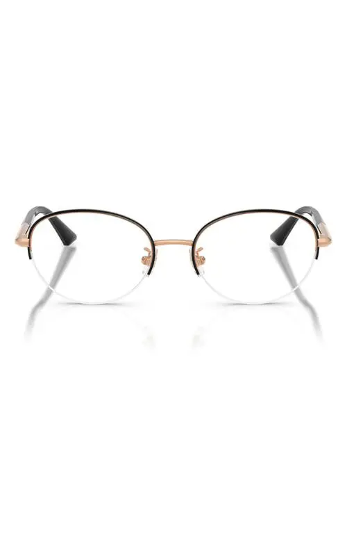 JIMMY CHOO 51mm Oval Optical Glasses - Rose Gold/black/demo Lens