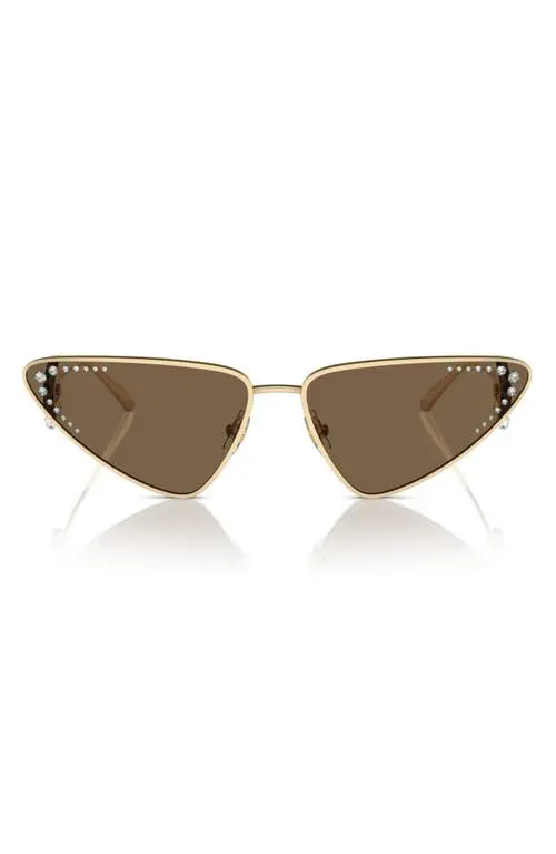 JIMMY CHOO 63mm Cat Eye Sunglasses - Pale Gold/dark Brown