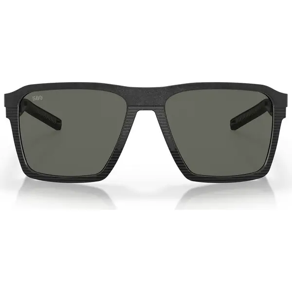 COSTA DEL MAR Antille 58mm Polarized Square Sunglasses - 04g Net Black/gray 580g