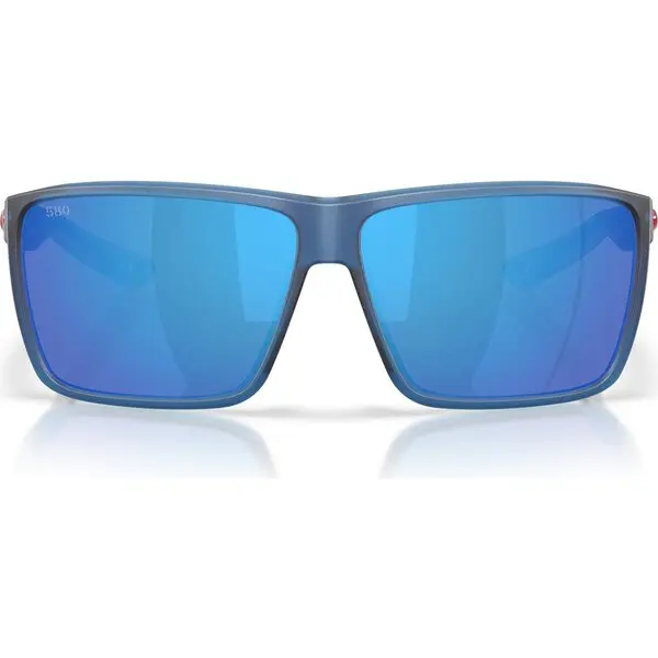 COSTA DEL MAR Rincon Ii 64mm Polarized Rectangular Sunglasses - Translucent Blue/blue 580g