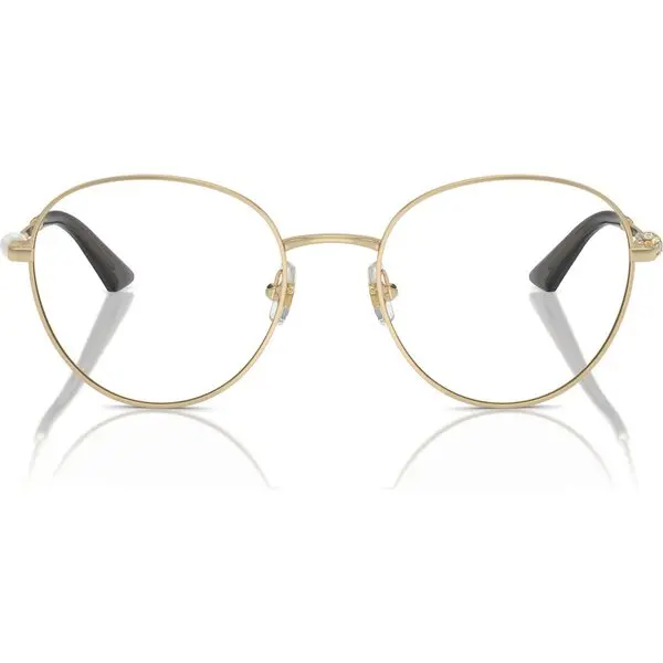 JIMMY CHOO 52mm Round Optical Glasses - Pale Gold/demo Lens