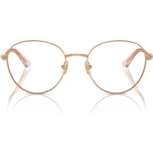 JIMMY CHOO 52mm Round Optical Glasses - Rose Gold/demo Lens