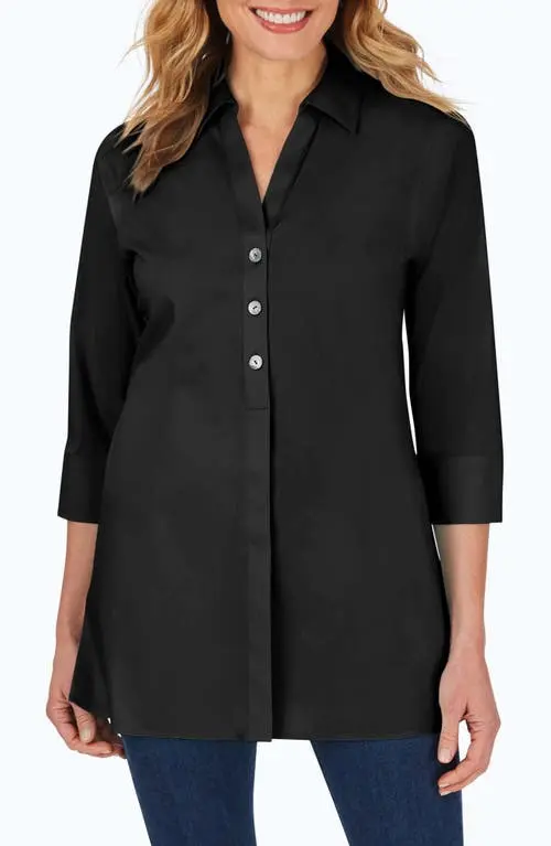 Foxcroft Pamela Non-iron Stretch Tunic - Black