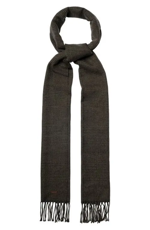 Eton Houndsttoh Check Merino Wool Scarf - Dark Green