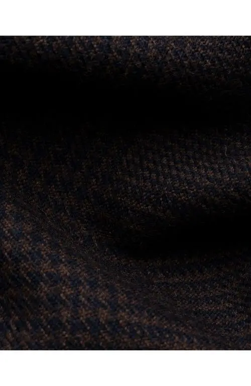 Eton Houndsttoh Check Merino Wool Scarf - Medium Brown