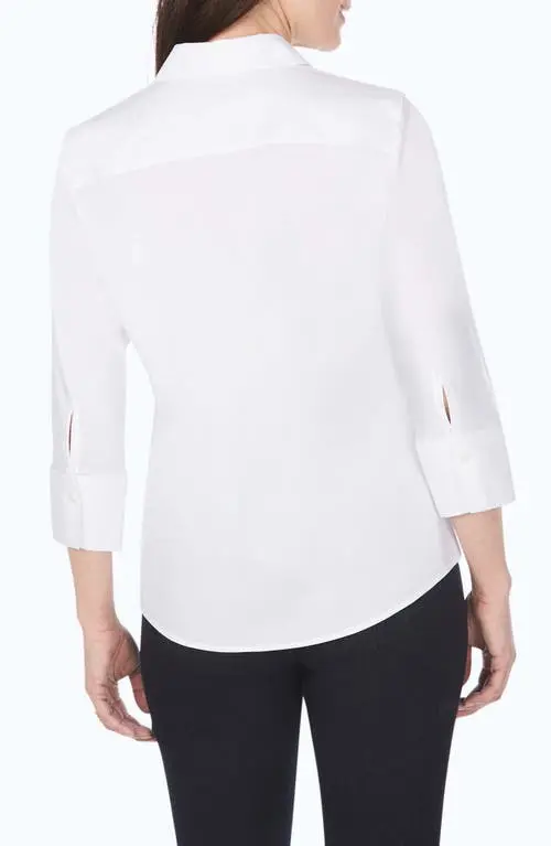 Foxcroft Mary Non-iron Stretch Cotton Button-up Shirt - White