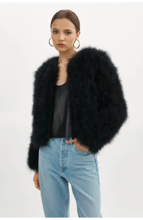 LAMARQUE Deora Feather Jacket - Black