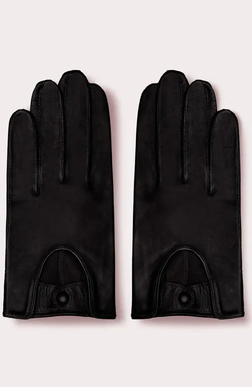 SEYMOURE Washable Leather Driving Gloves - Black